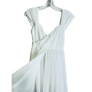 Unbranded | Dresses | White Lace Goddess Dress Sz Large Open Front Maxi ...